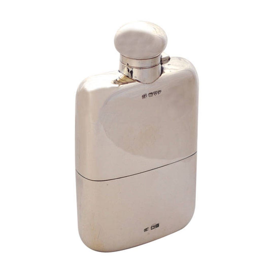 Antique Silver Hip Flask - Etsy UK