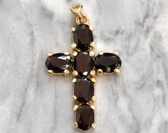 Antique Garnet Cross - Etsy