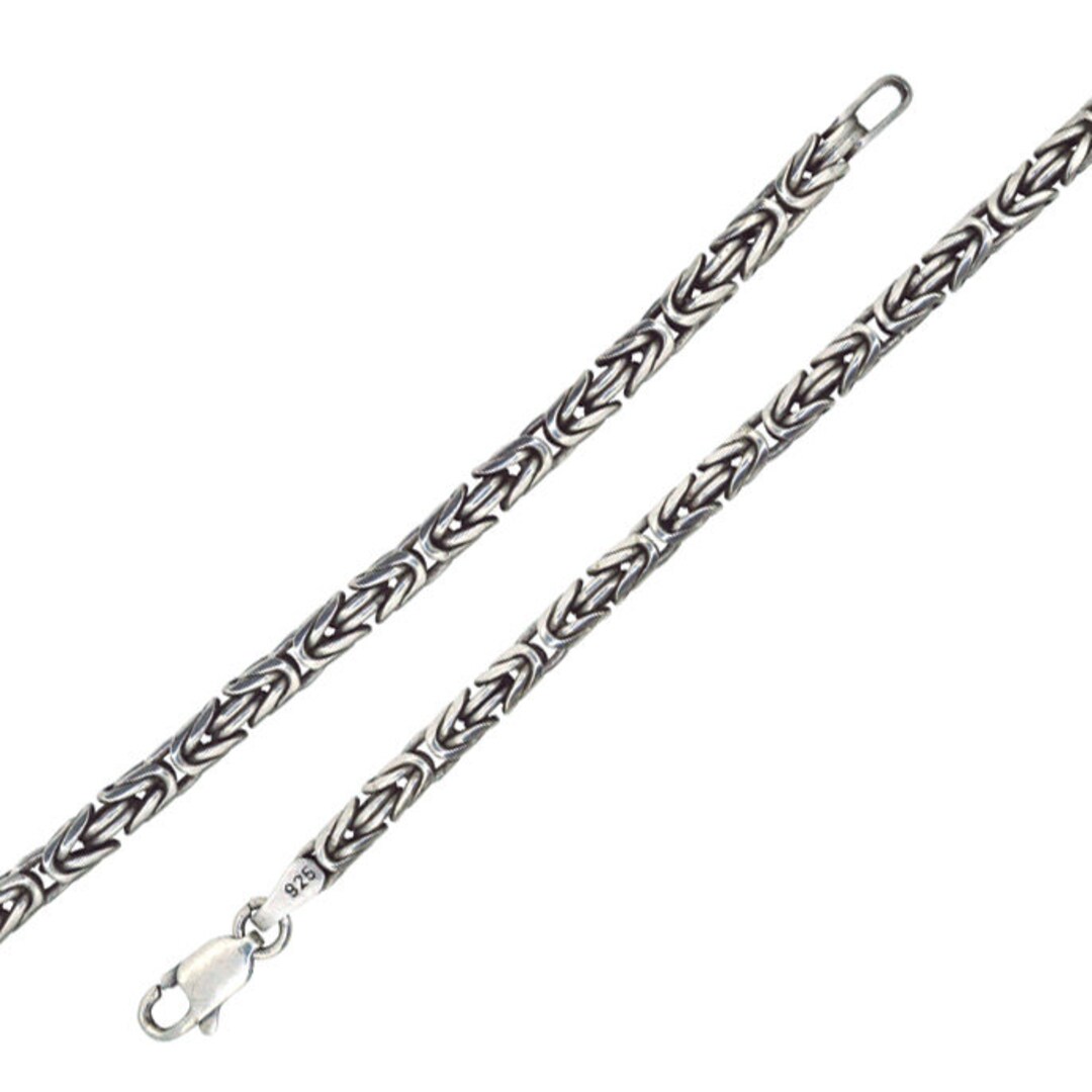 Silver Byzantine Link Neck Chain - Etsy