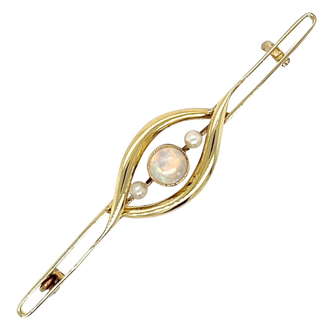 Opal & Pearl Stock Pin - Etsy
