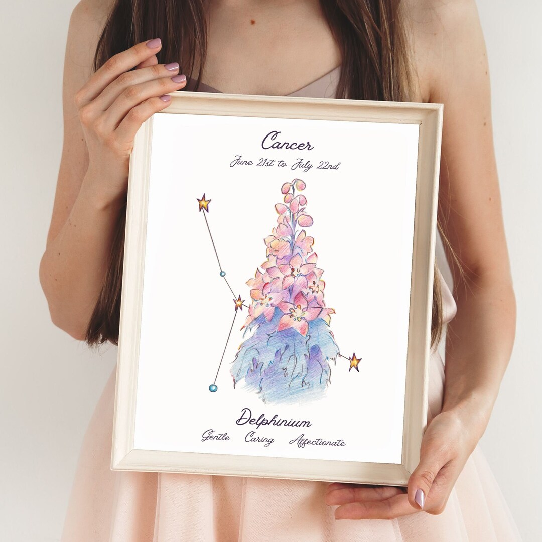 Cancer Zodiac, Birth Month Flower, Aesthetic Room Decor, Gift for ...