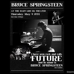 Bruce Springsteen 1974 Harvard Square Vintage Concert Poster, Classic ...