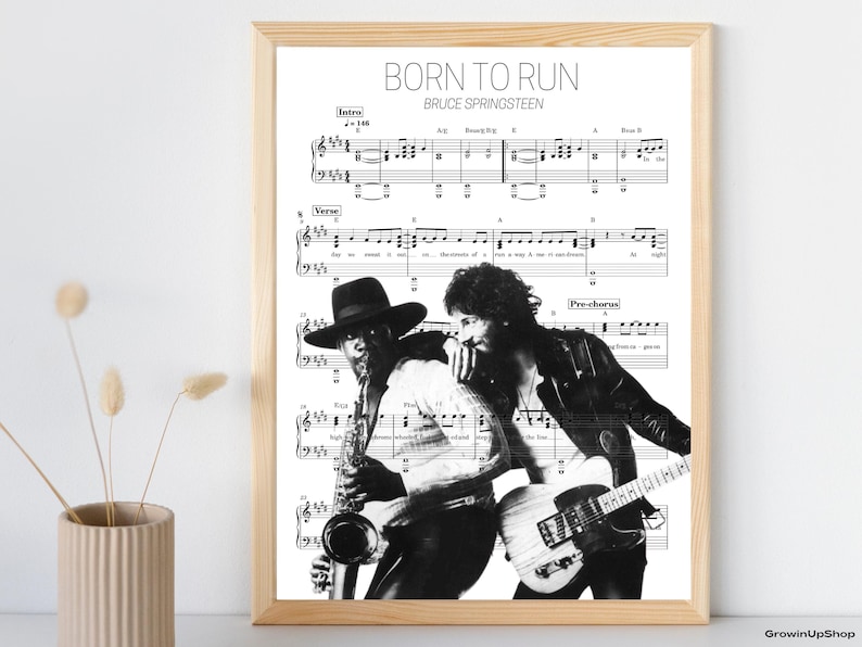 Bruce Springsteen Born to Run Poster, 70s Classic Rock Music Wall Art ...