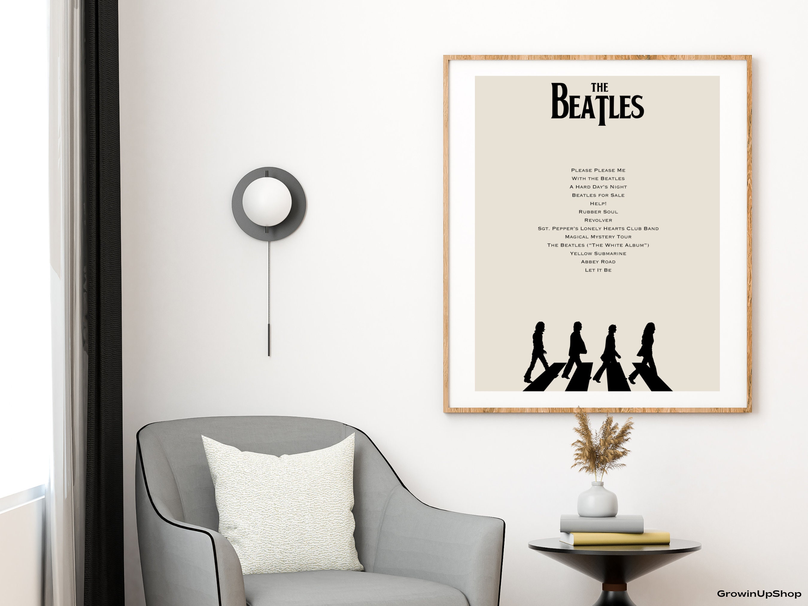 The Beatles All Albums Poster, Minimalistic Vintage Rock Music Wall Art ...