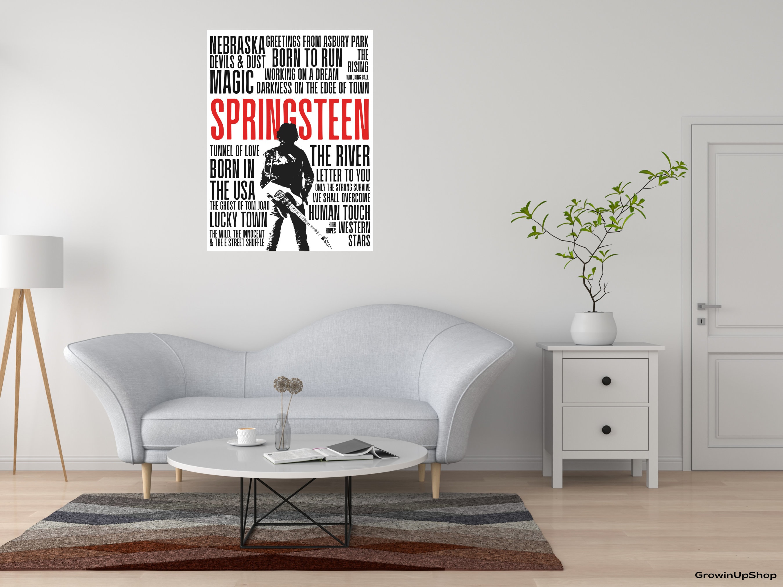 Bruce Springsteen Albums Poster, Vintage Rock Music Wall Art, Digital ...