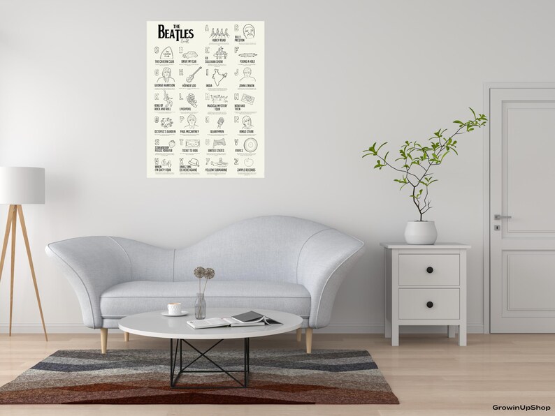 Beatles A-Z Alphabet Poster, Music Wall Art | Digital Download - Etsy