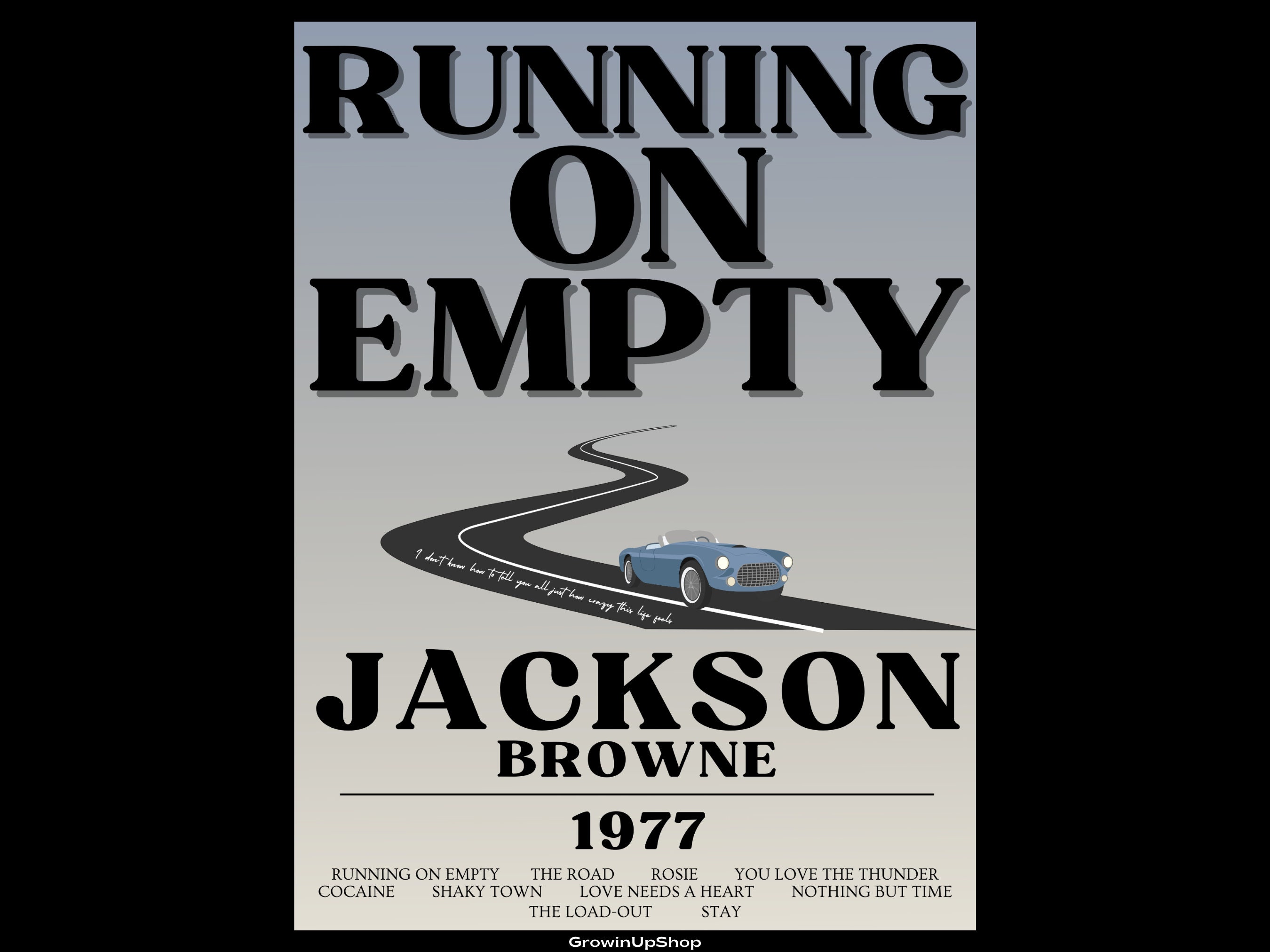 Jackson Browne Running On Empty Poster, Classic 70s Rock Wall Art, Digital Download Designed ...