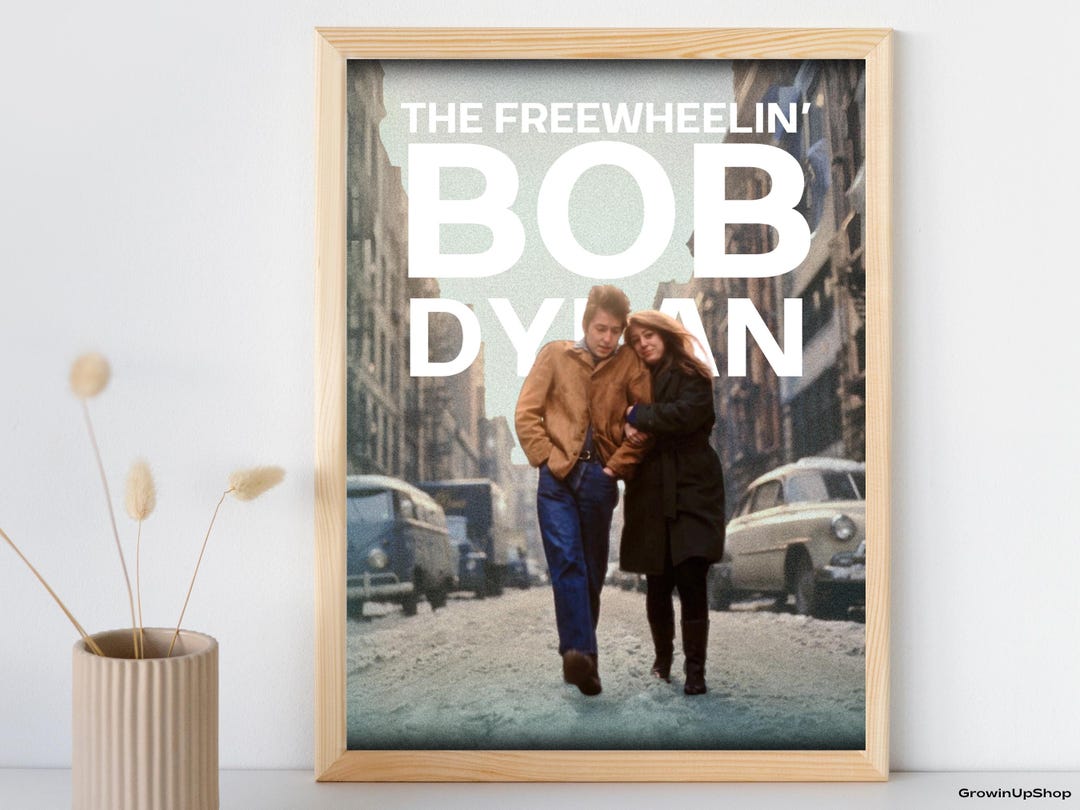 The Freewheelin' Bob Dylan Album Poster, 60s Folk Music Wall Art ...