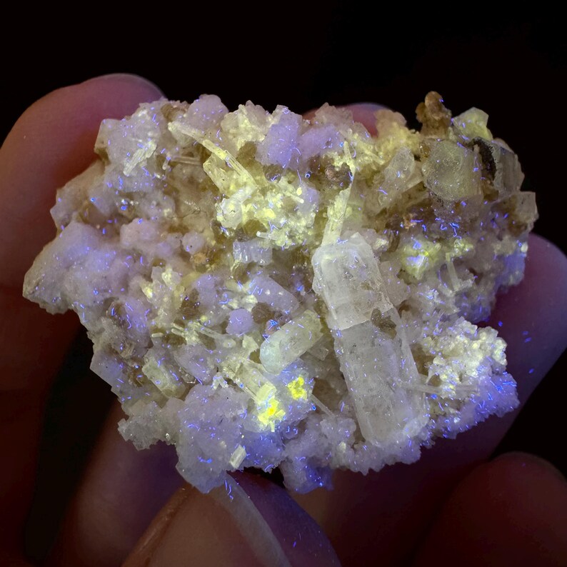 Pink Fluorapatite W/ Albite | UV Reactive Crystal, Rare Mineral ...