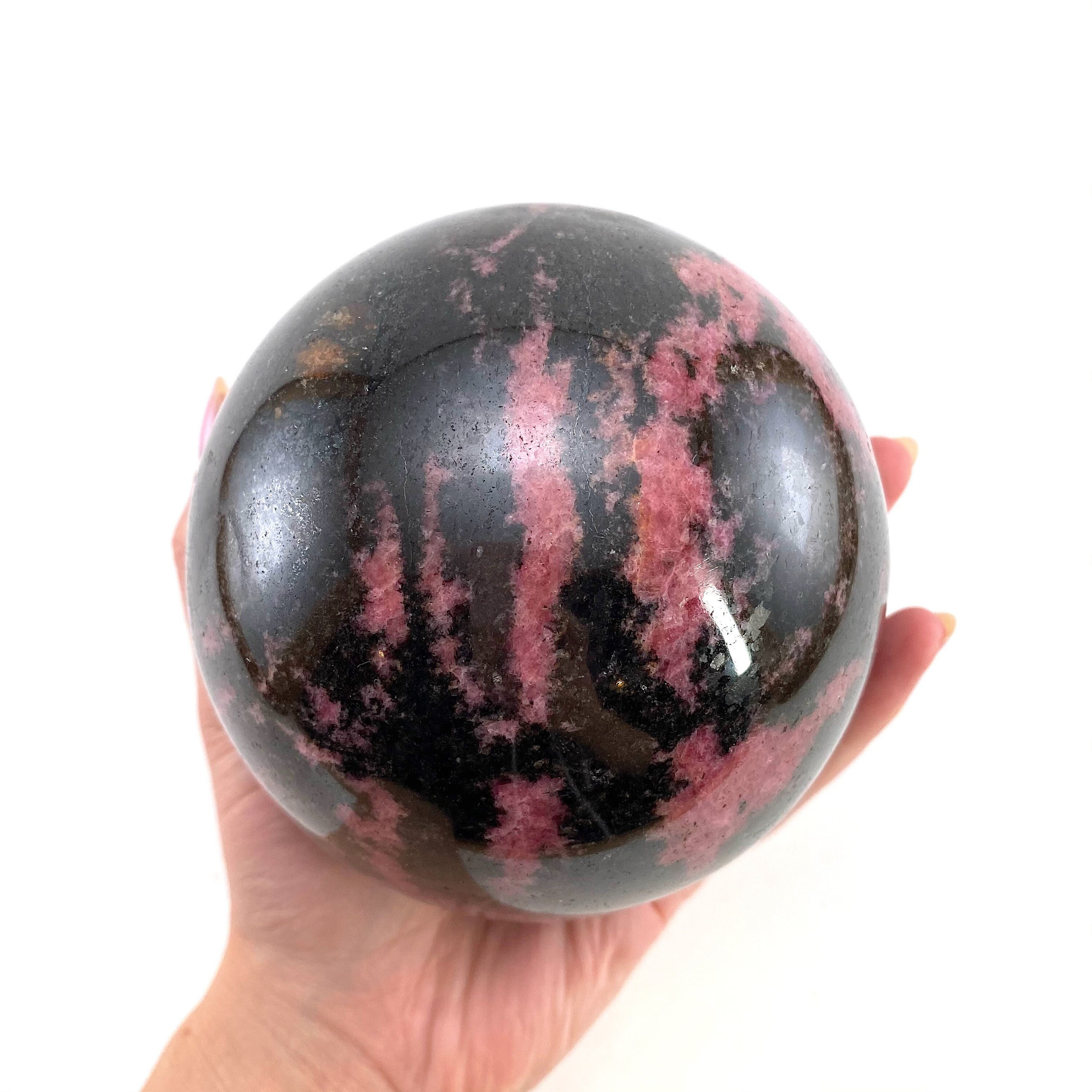 Rhodonite Sphere Rhodonite crystal ball polished Rhodonite | Etsy