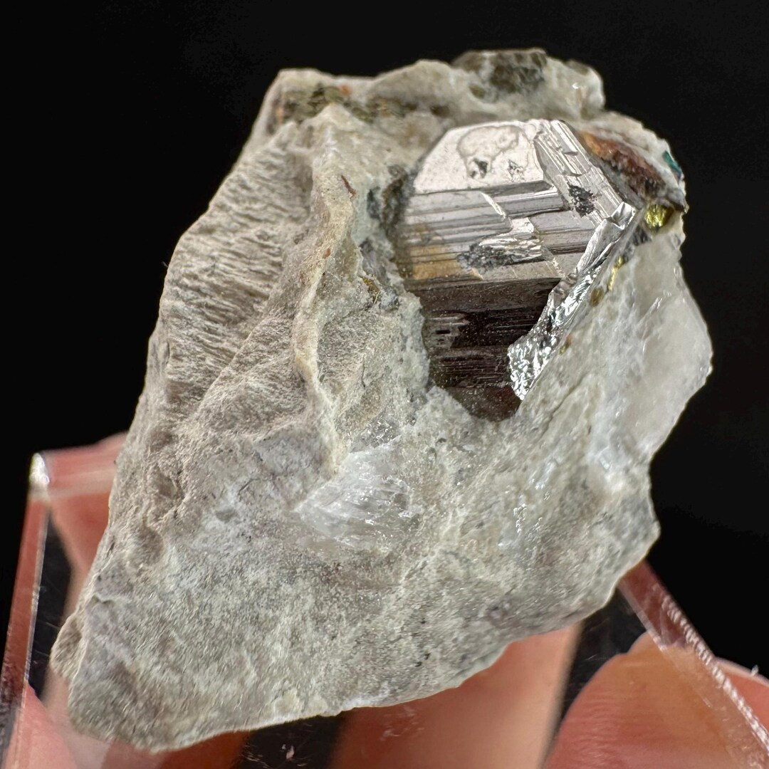 Rare! Carrollite on Calcite | Raw Natural Crystal Cluster, Metallic ...