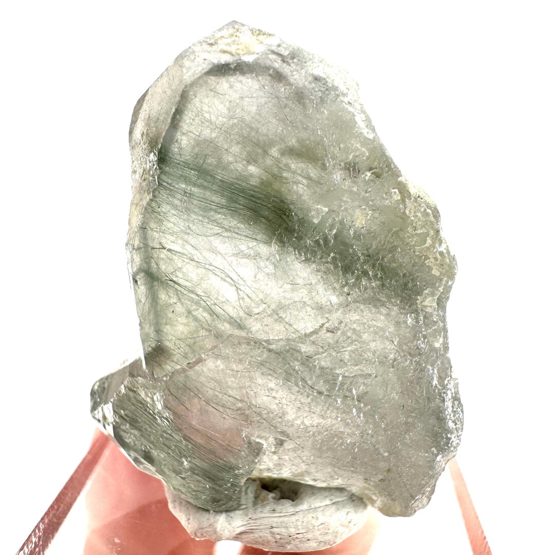 Fluorapatite With Actinolite Inclusions | Natural Green Crystal ...