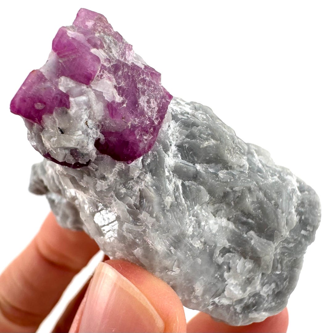Ruby on Matrix | Natural Crystal Cluster, UV Reactive, Raw Mineral ...