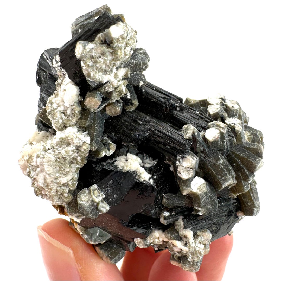 Black Tourmaline With Muscovite Cluster (namibia), High Grade Black ...