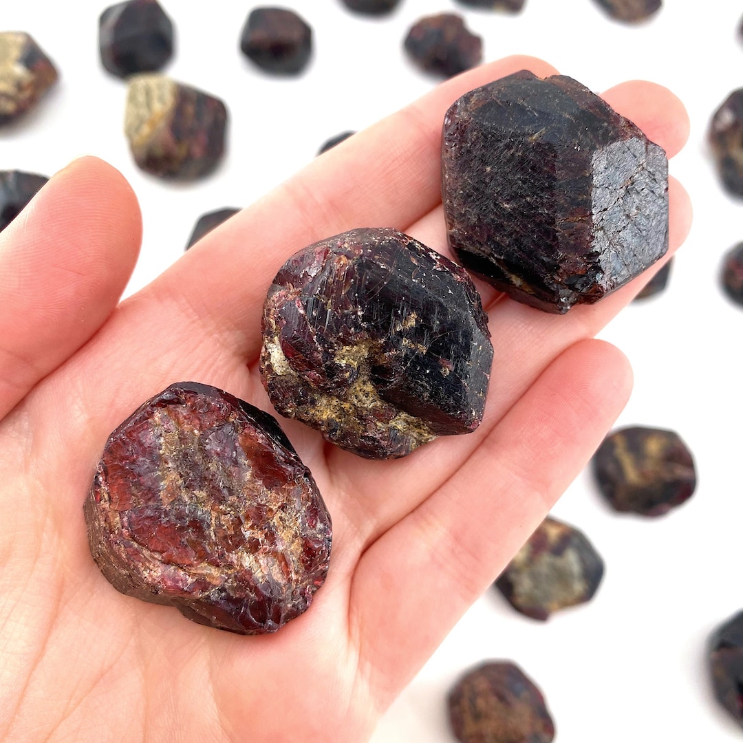 Almandine Garnet | Raw Red Garnet Crystal, Mineral Specimen, Raw Crystals, Natural Crystals ...