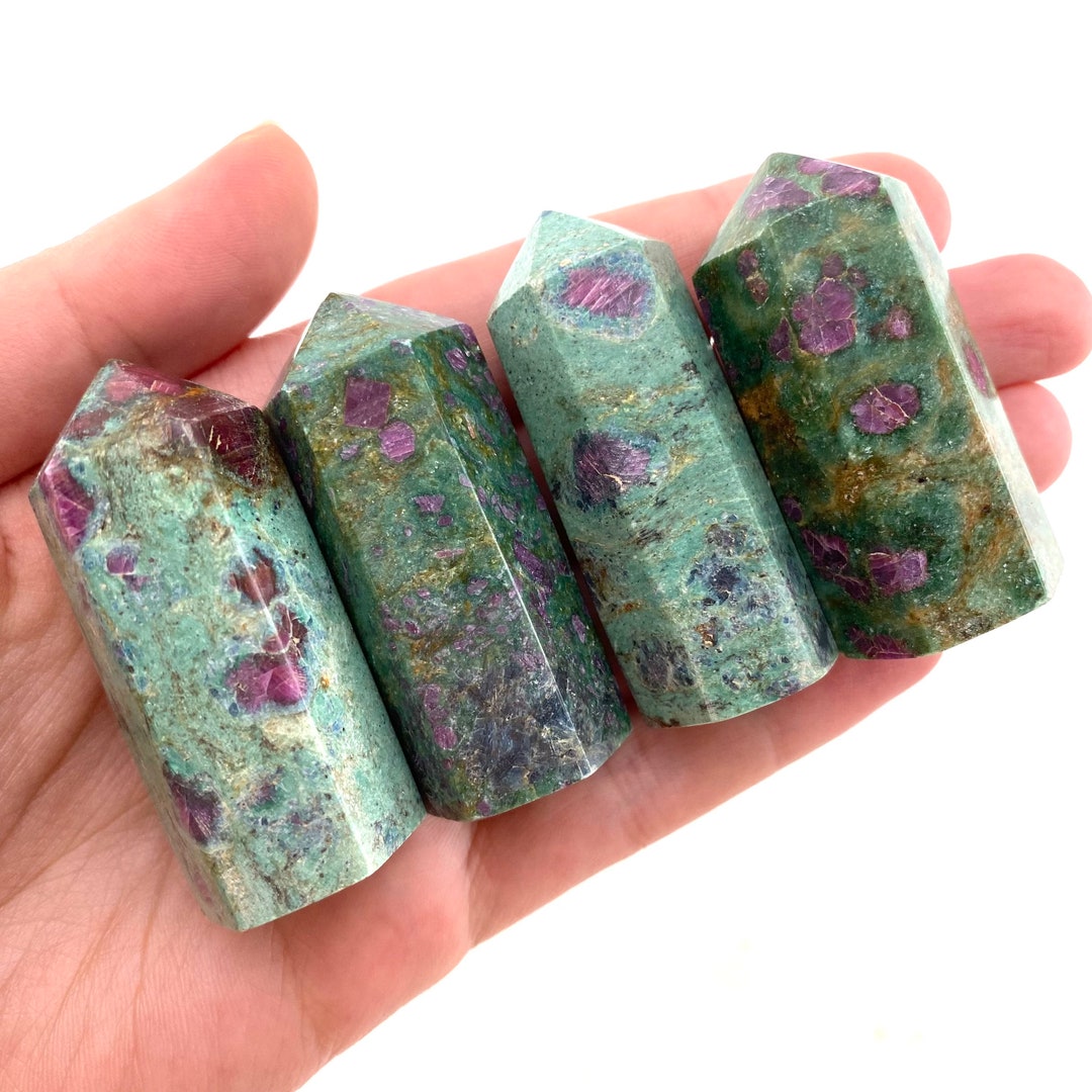 Ruby in Fuchsite Crystal Point Tower | UV Reactive - Etsy