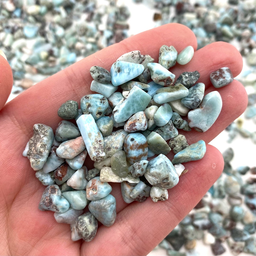 20g of Larimar, Mini Tumbled Stones, Tumbled Crystal, Tumbled Larimar ...