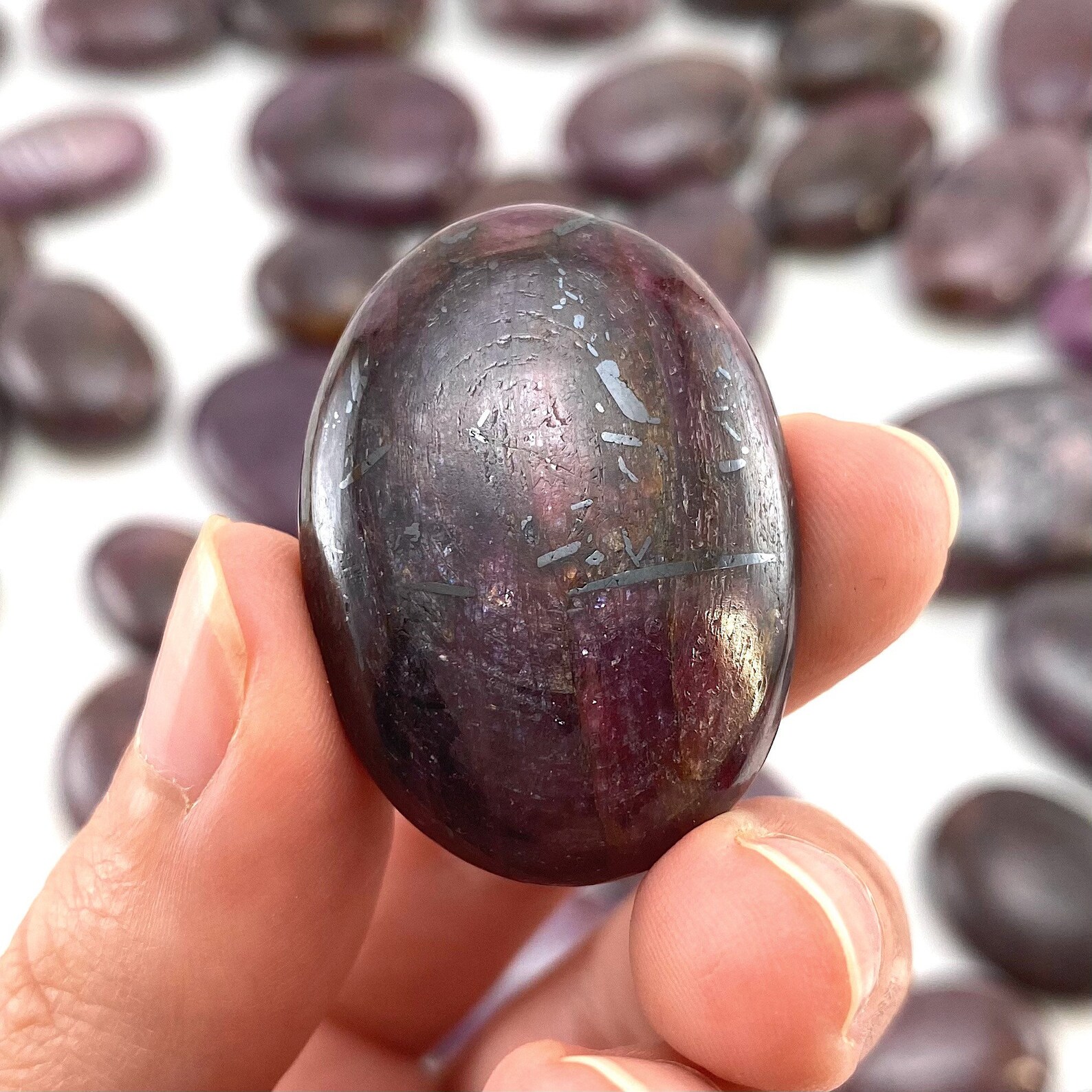 Ruby Palm Stone Natural Ruby Palmstone Pocket Stone Worry - Etsy