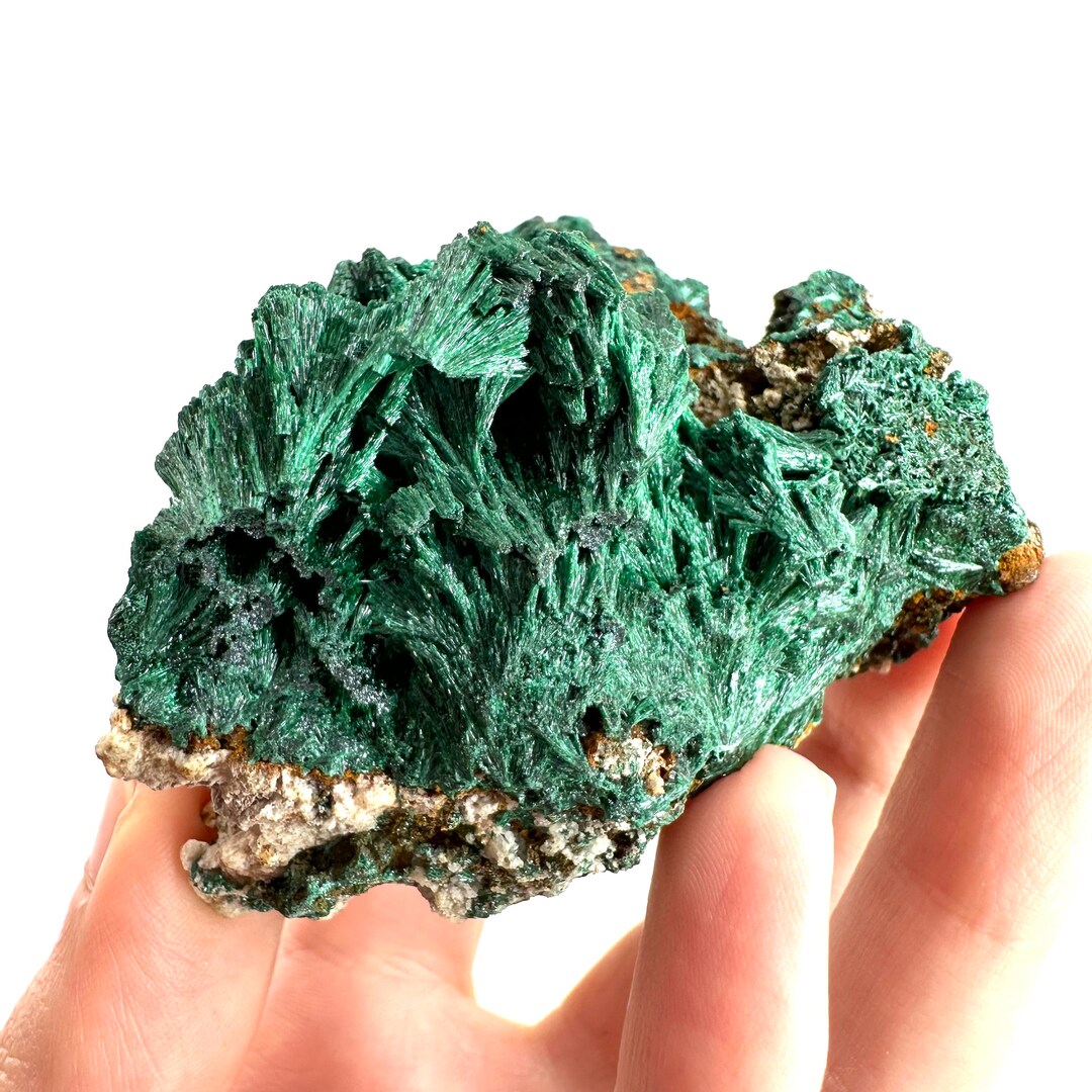Fibrous Velvet Malachite Specimen (DR Congo), Natural Malachite, Velvet ...