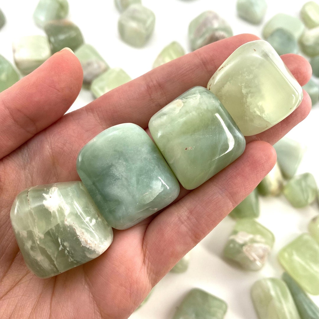 ONE Tumbled New Jade, Serpentine Jade, Tumbled Stones, New Green Jade ...