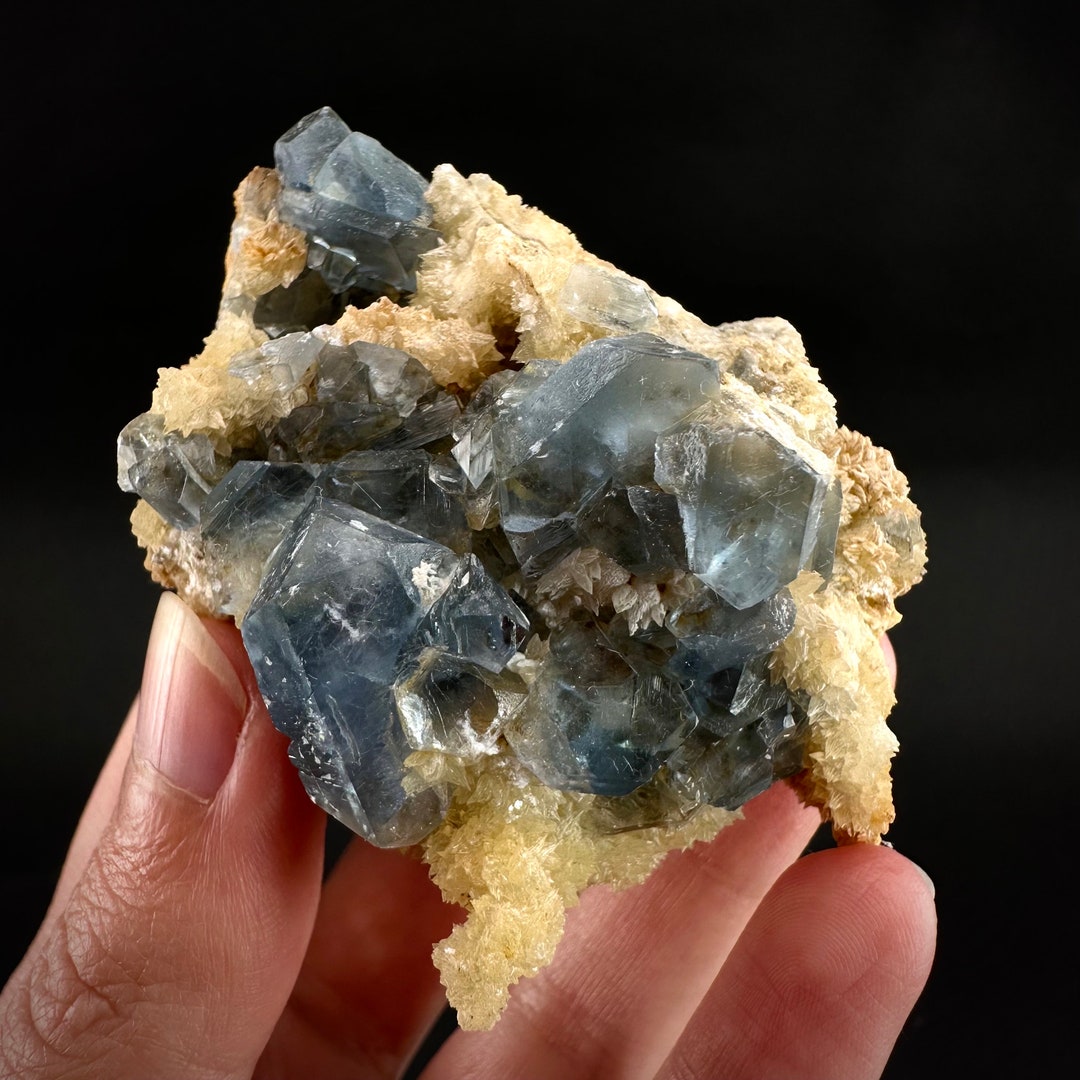 Blue Celestite on Calcite (afghanistan), Terminated Celestite Cluster ...