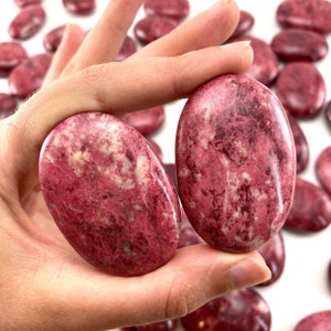 Rare Thulite Palm Stone norway Pink Thulite, Red Thulite, Thulite ...