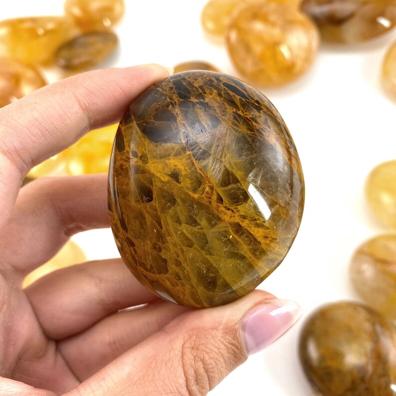 Golden Healer Quartz Palm Stone golden healer quartz yellow | Etsy