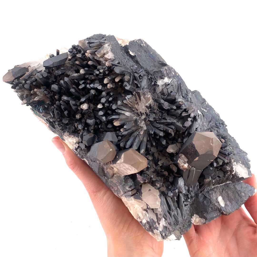 XXL Iridescent Goethite Quartz Specimen | Madagascar Mineral Decor - Etsy
