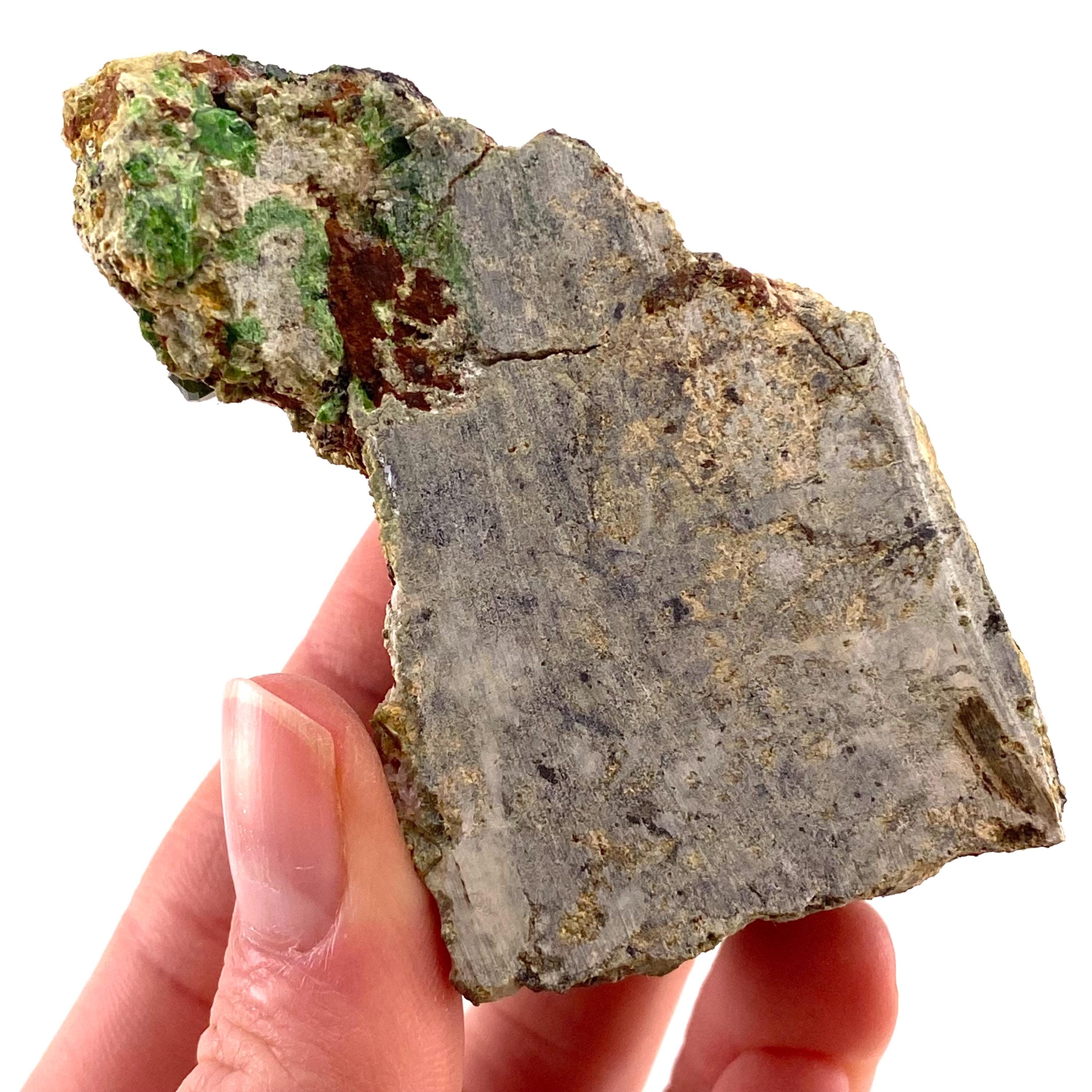 Demantoid Garnet & Diopside on Matrix (beiqeys Mountain) | Green Garnet ...