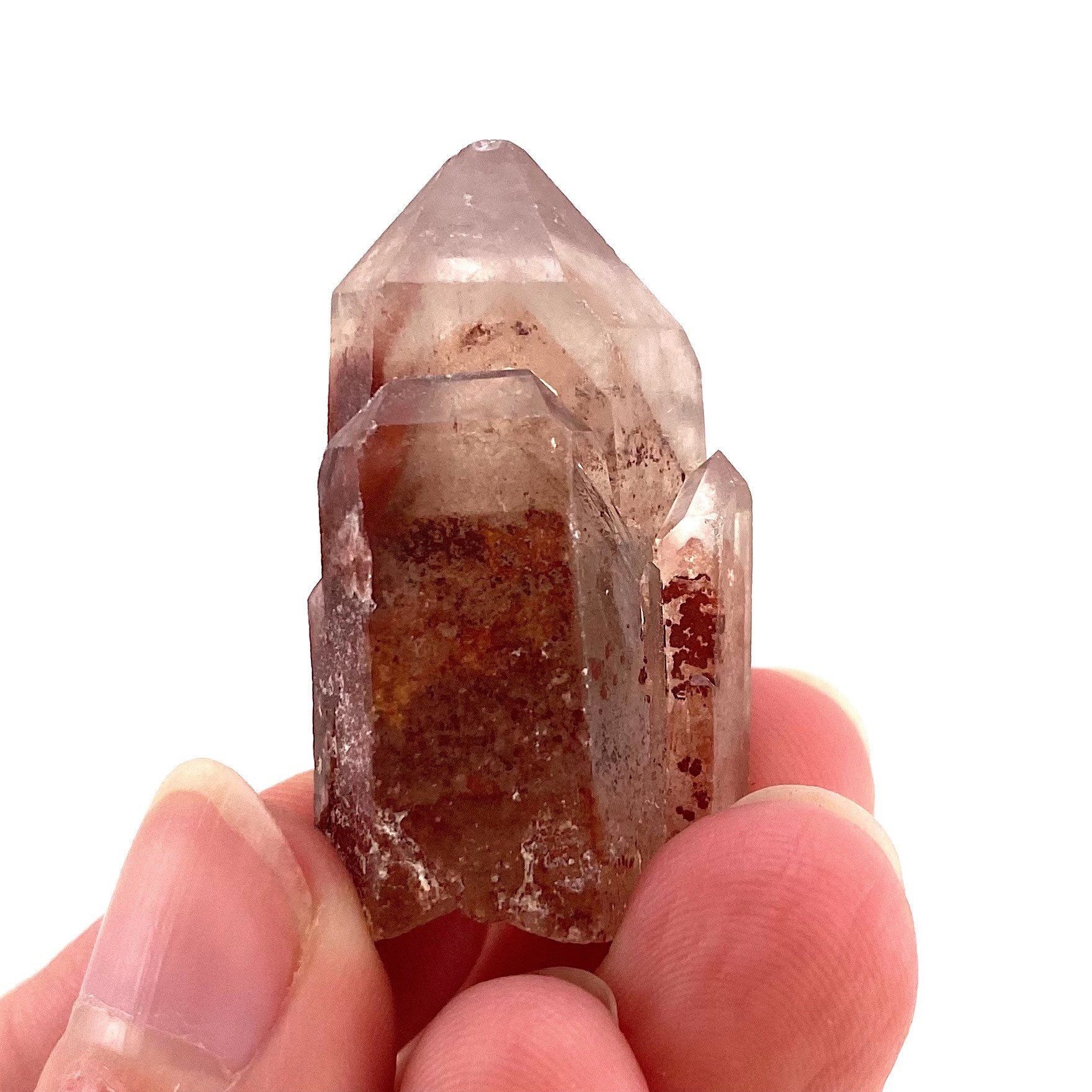 Home & Living Home Décor Zimbabwe Red Hematite Phantom Quartz Cluster ...