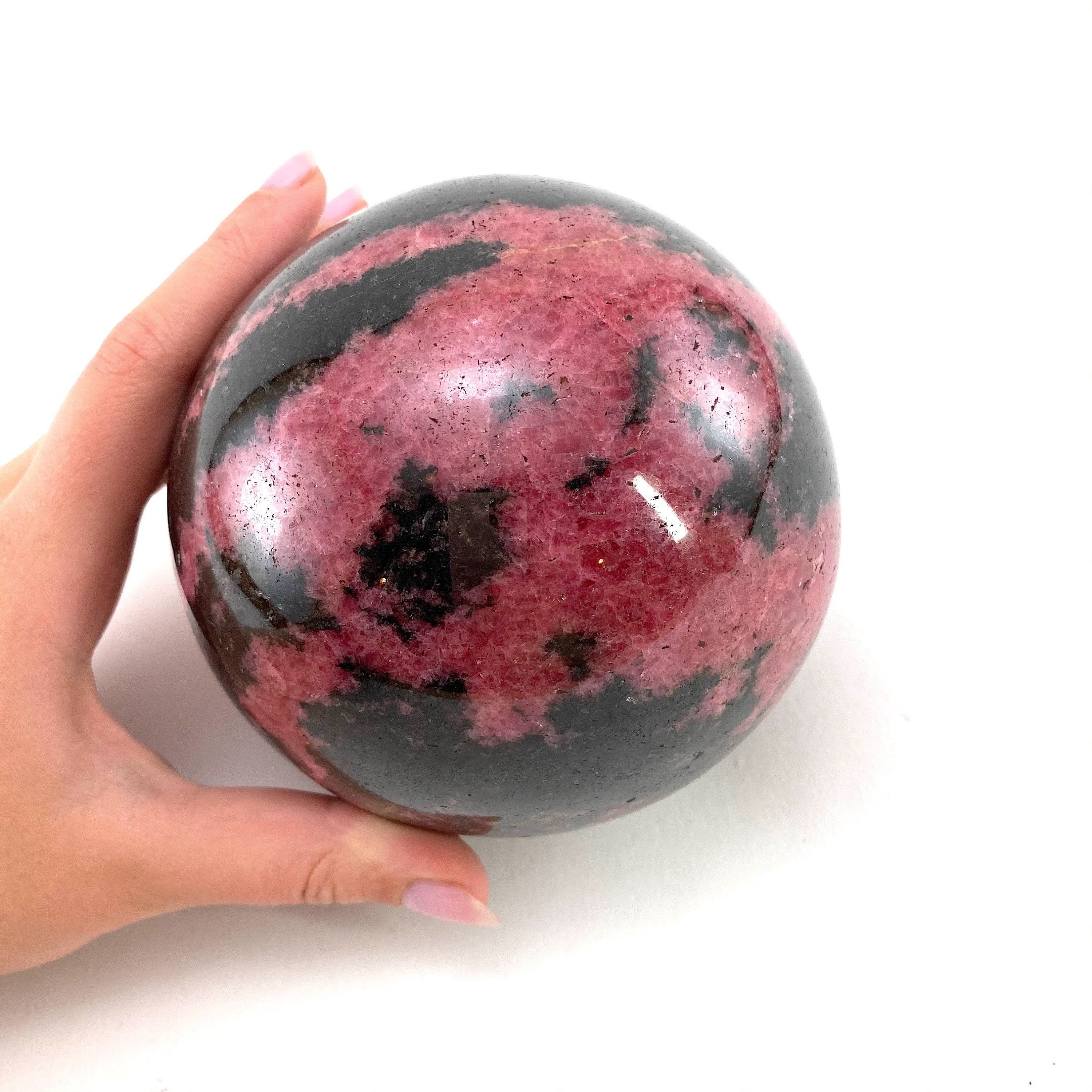 Rhodonite Sphere Rhodonite crystal ball polished Rhodonite | Etsy