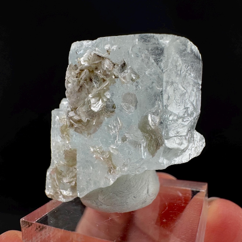 Aquamarine With Muscovite | Terminated Blue Beryl Crystal, Natural ...