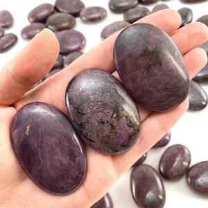 Ruby Palm Stone, Natural Ruby Palmstone, Pocket Stone, Worry Stone, Red ...