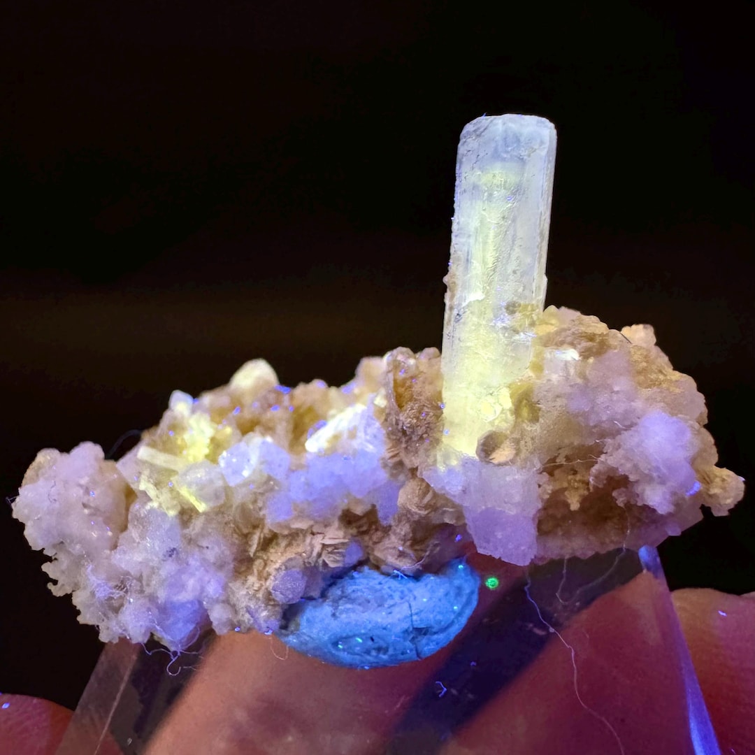 Pink Fluorapatite W/ Albite | UV Reactive Crystal, Rare Mineral ...