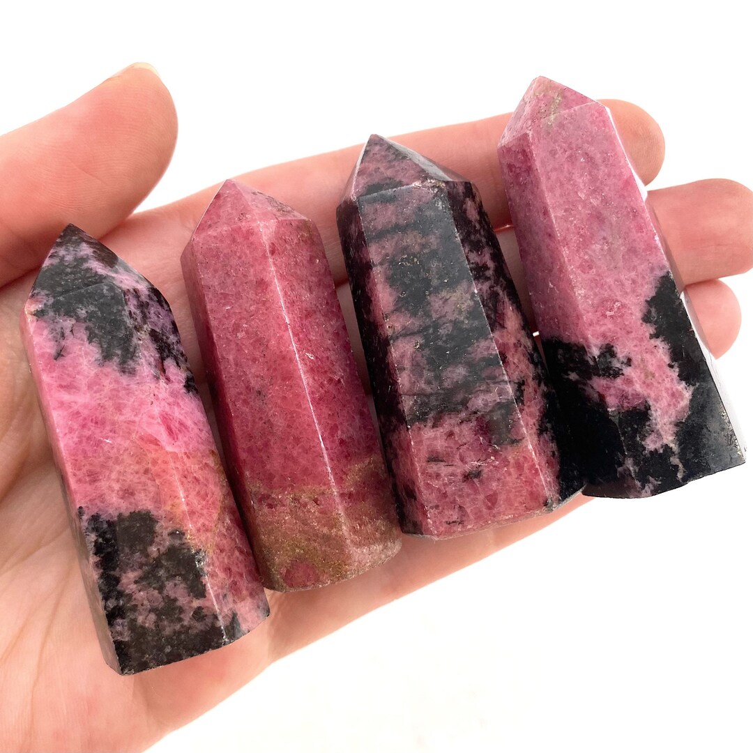 Pink Rhodonite Point | Polished Natural Crystal Tower (heart Chakra) - Etsy