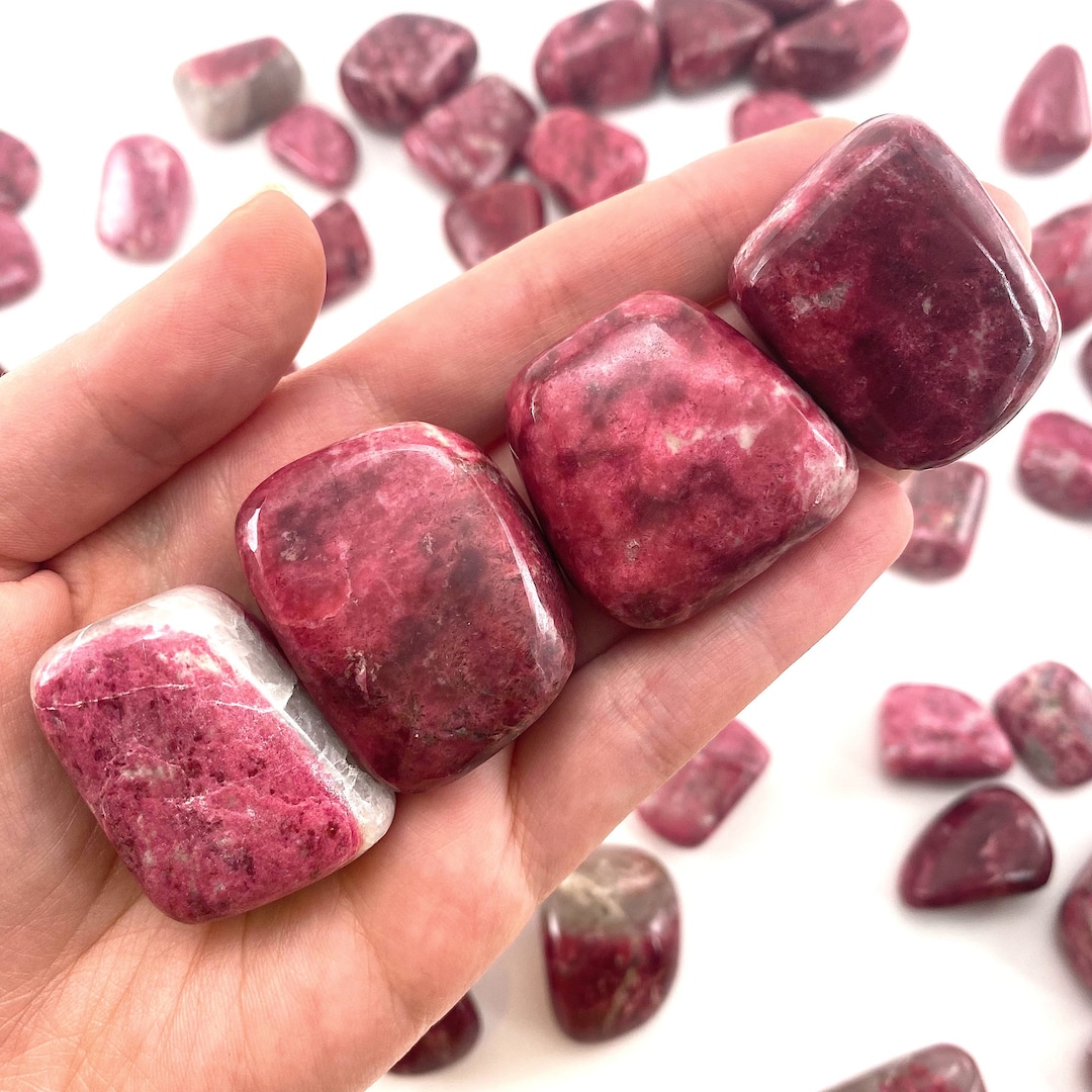 Rare ONE Thulite Tumble, Tumbled Stones, Tumbled Crystal, Tumbled Thulite, Pink Thulite - Etsy