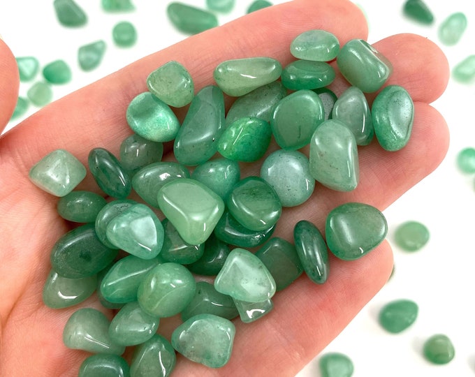 20g of Green Aventurine, Mini Tumbled Stones, Tumbled Crystal, Tumbled ...