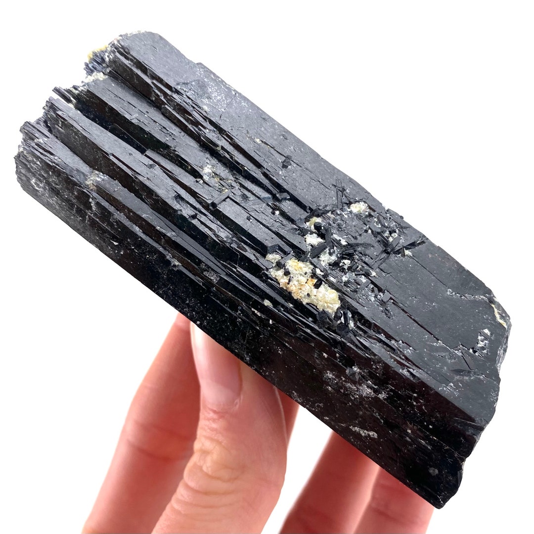 Black Tourmaline With Yellow Mica (namibia), High Grade Black ...