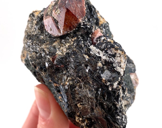 Spessartine Garnet With Albite & Black Tourmaline (pakistan) | Raw ...