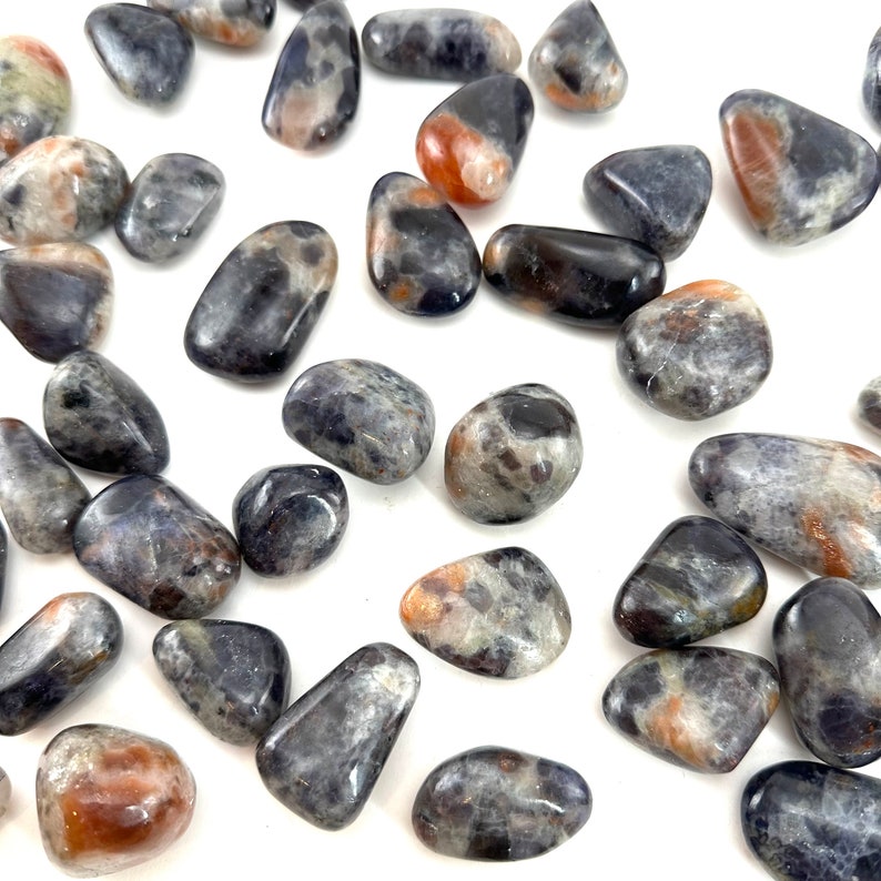 Iolite Sunstone Tumbled Stone | Rare Polished Crystal Pocket Worry ...