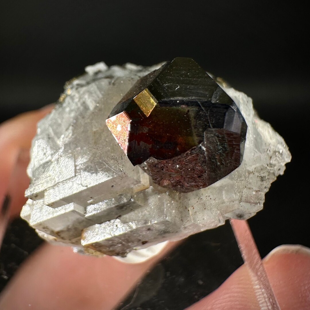 Rare! Carrollite in Calcite Specimen (DR Congo) | Carrollite Crystal ...