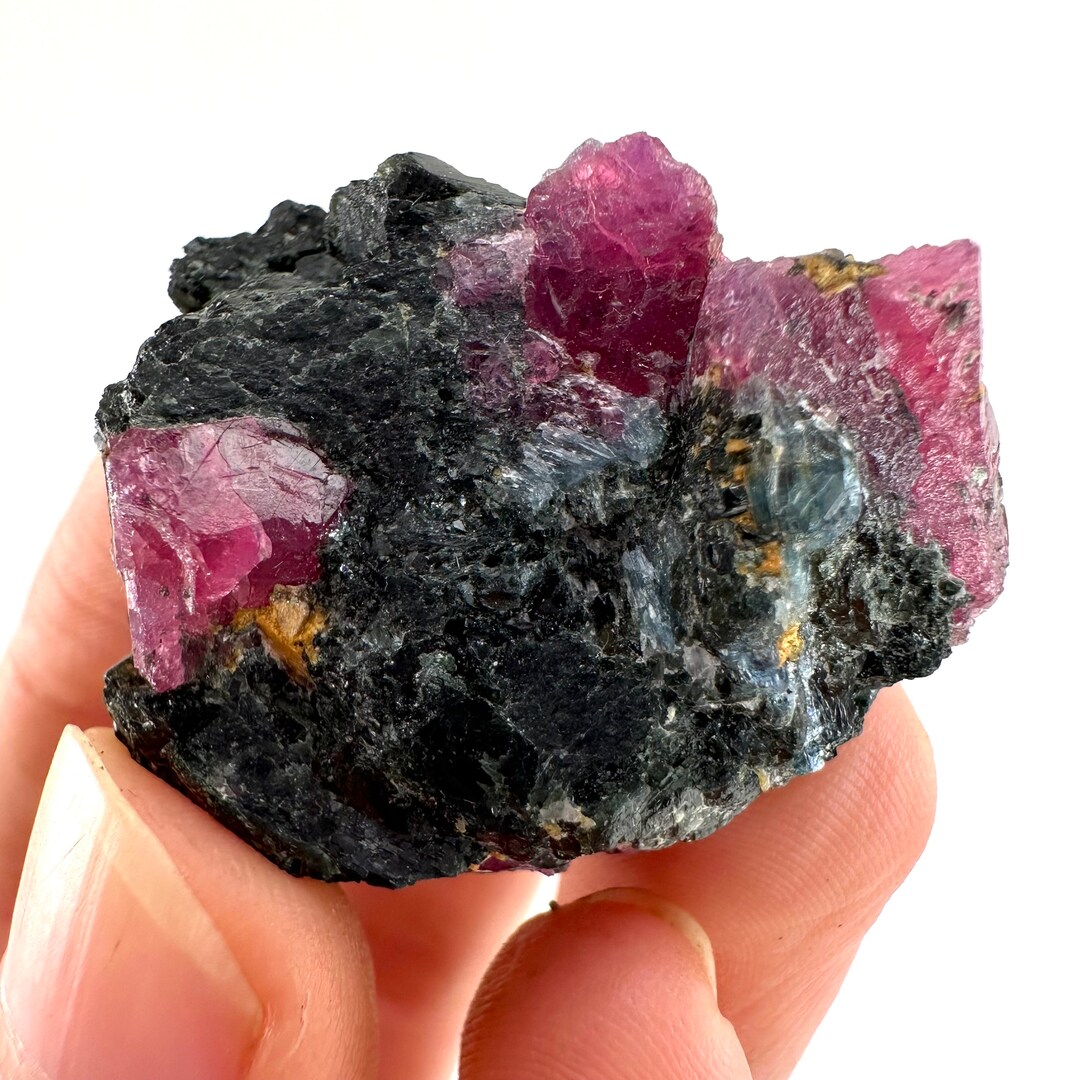 Natural Ruby & Blue Kyanite on Matrix (tanzania) | Natural Red Ruby ...