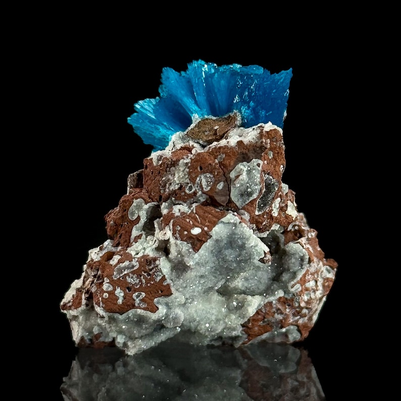 Deep Blue Cavansite on Matrix | Crystal Cluster, Mineral Specimen - Etsy
