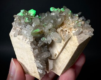RARE Lattice Quartz, Parallel Quartz on Feldspar With Blue Inclusions ...