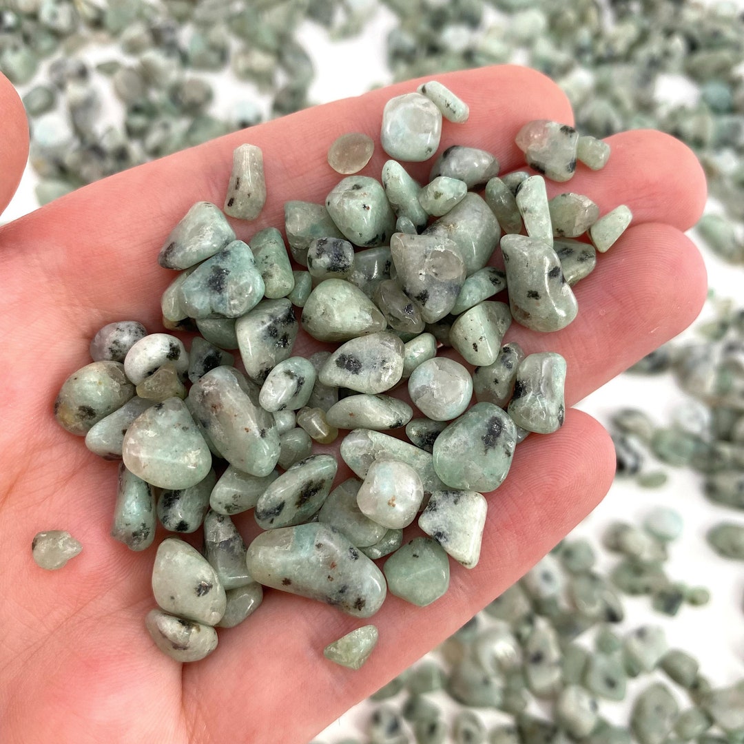 20g of Kiwi Jasper, Mini Tumbled Stones, Tumbled Crystal, Tumbled Kiwi ...