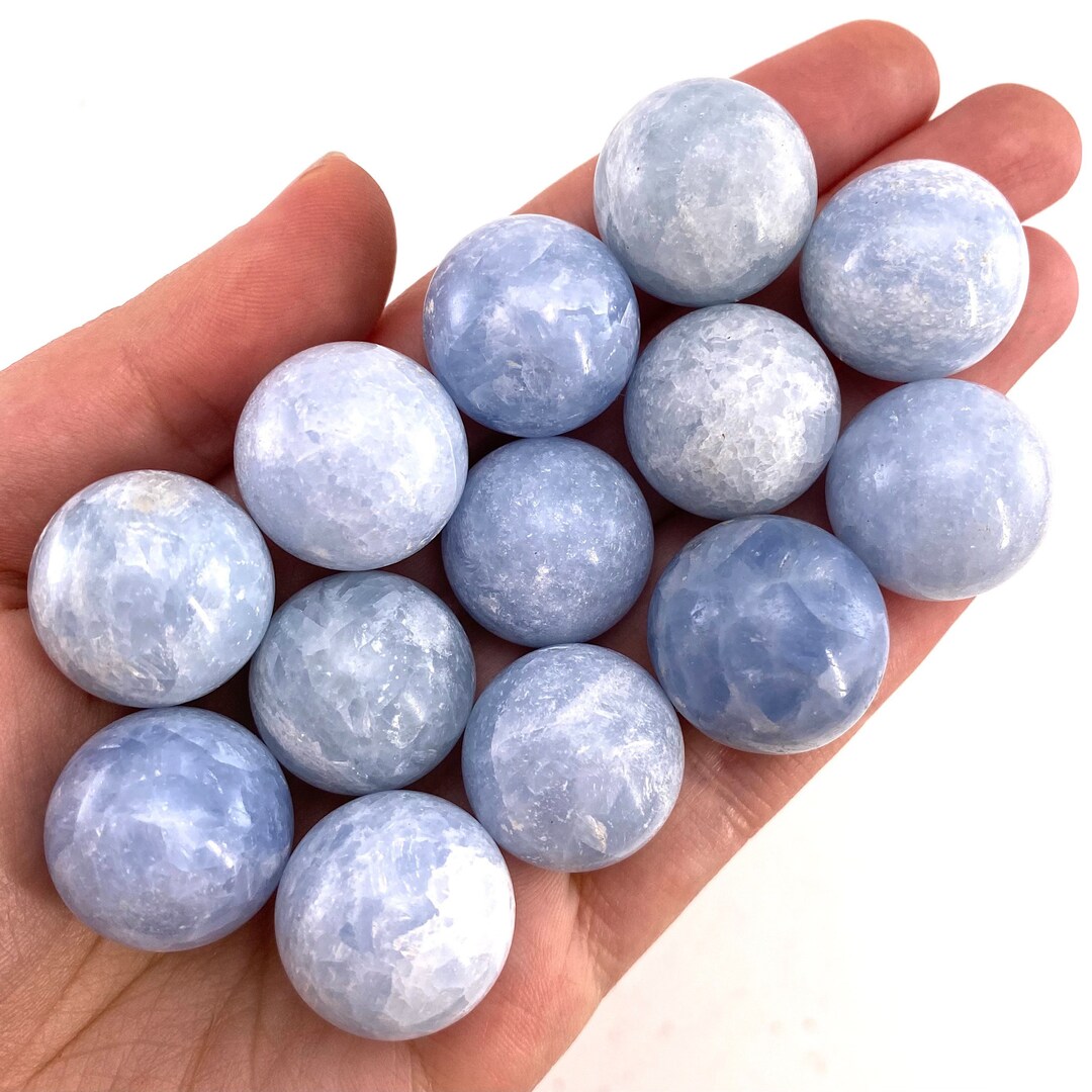 Blue Calcite Sphere | Crystal Ball, Polished Natural Gemstone Orb - Etsy