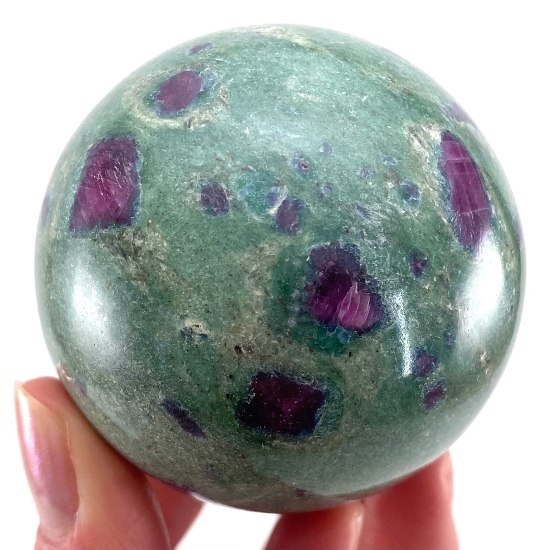 Ruby in Fuchsite Sphere UV Reactive Ruby Fuchsite Crystal Ball ...