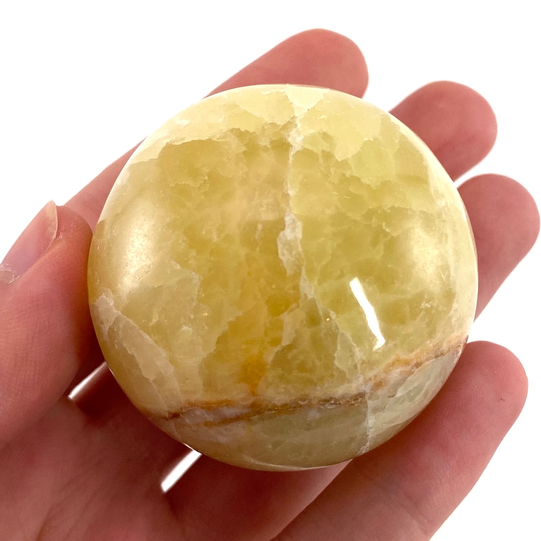 Lemon Calcite Sphere, Crystal Ball, Yellow Calcite Sphere, Yellow ...