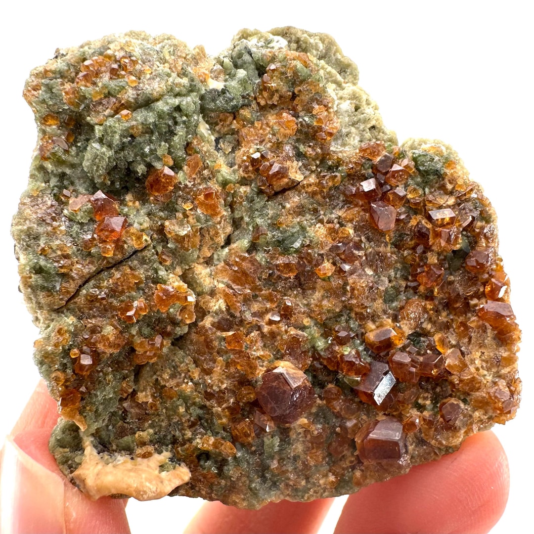 Spessartine Garnet W/ Epidote (pakistan) | Orange Garnet Crystal ...