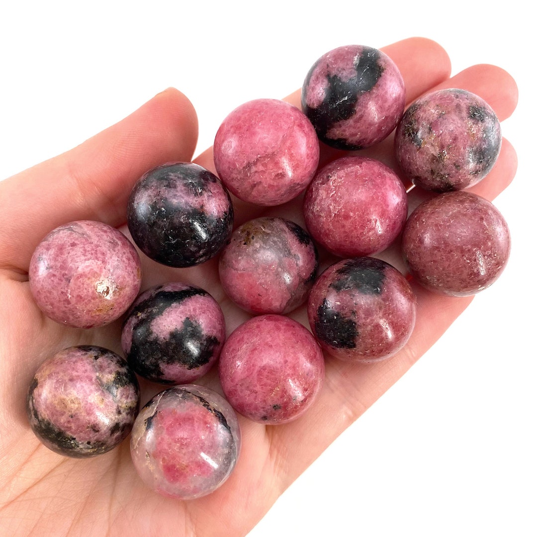 Rhodonite Sphere | Pink & Black Crystal Ball (19-20mm) - Etsy